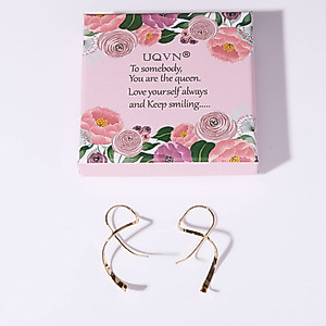 Gold Wire Chic Hoop Earrings for Women Girls