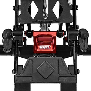 INJORA Rear Axle Truss Upper Link Mount - Adjustable Height Aluminum Mount for Axial SCX24 1/24 RC Crawler Upgrade（Red）