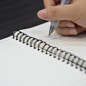 Ykimok 1 Pack College Ruled Notebook, Soft Black Cover Spiral Notebook, Memo Notepad Sketchbook, Students Office Business Diary Spiral Book Journal, 120 Pages, 60 Sheets, 10 x 7.5 Inch