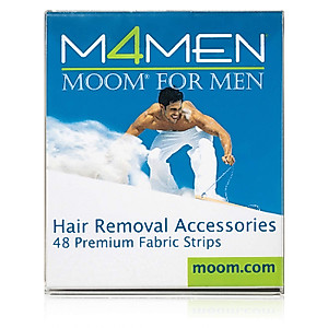 MOOM Waxing Hair Removal Strips for Men Polycotton, Specially Engineered for Maximum Hair Removal – Perfect for Back, Chest & Body Hair Wax (48 Count) 1 Pack