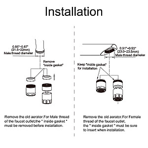 YOO.MEE Faucet Aerator with Dual- function 2 flow Spray, Chrome