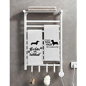 Knibeo Dachshund Kitchen Towels Set - Dachshund Gifts, 2 Pieces 16 X 24 Inch Bathroom Hand Towels, Dog Towels for Drying Dogs Small, Dachshund Gifts for Women