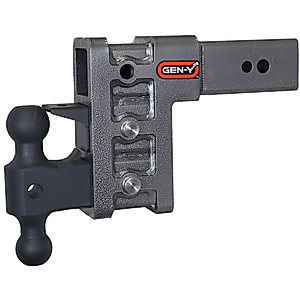 GEN-Y GH-1723 MEGA-Duty 3" Shank 6" Drop Hitch Combo with GH-0161 Versa-Ball & GH-0162 Pintle Lock | 3.5K Tongue Weight | 32K Towing Capacity