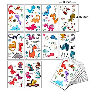 10 Sheets Luminous Dinosaur Temporary Tattoos for Kids, Glow Waterproo In The Dark Waterproof Fake Stickers for Boys and Girls Birthday Party Supplies, Stocking Stuffers,