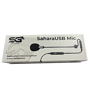 SaharaGaming Attachable Noise-Cancelling Microphone with Mute Switch Compatible with Mac, Windows PC, PlayStation 4, and More (USB A)