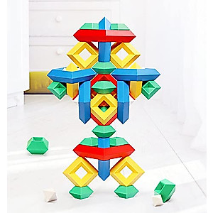 2023 Pyramids Stacking Blocks, Montessori Toys, Creative Building Pyramids Stacking Blocks Educational Toys, Building Blocks Stacking Educational Toys STEM Sensory Toys Gifts for Kids Age 1-5 (60PCS)
