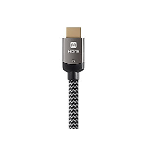 Monoprice 4K High Speed HDMI Cable - Braided - 4K@60Hz, 18Gbps, HDR, CL3 In-Wall Rated, 50ft, Grey