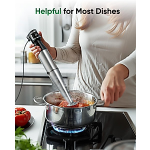 Immersion Blender Handheld Corded Hand Blender 1100W, Trigger Variable Speed 5 in 1 Stick Blender, Emulsion Blender with Chopper, Whisk and Frother for Soup, Baby Food and Smoothies,2-packs