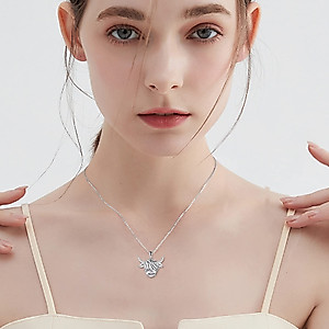 YAFEINI Highland Cow Necklace Sterling Silver Highland Cow Pendant Necklace Scottish Jewelry for Women Gifts