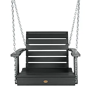 highwood AD-PORW3-BKE Weatherly Single Seat Porch Swing, Black