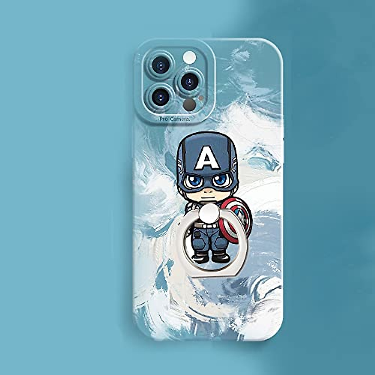 ZOSTLAND 3PCS Super Hero Phone Ring,Universal 360°Adjustable Phone Case Finger Grip Stand Holder Desk Stent Mount Hook Compatible with iPhone 13 12 11 XS MAX X Plus iPad (Iron Captain Spider)