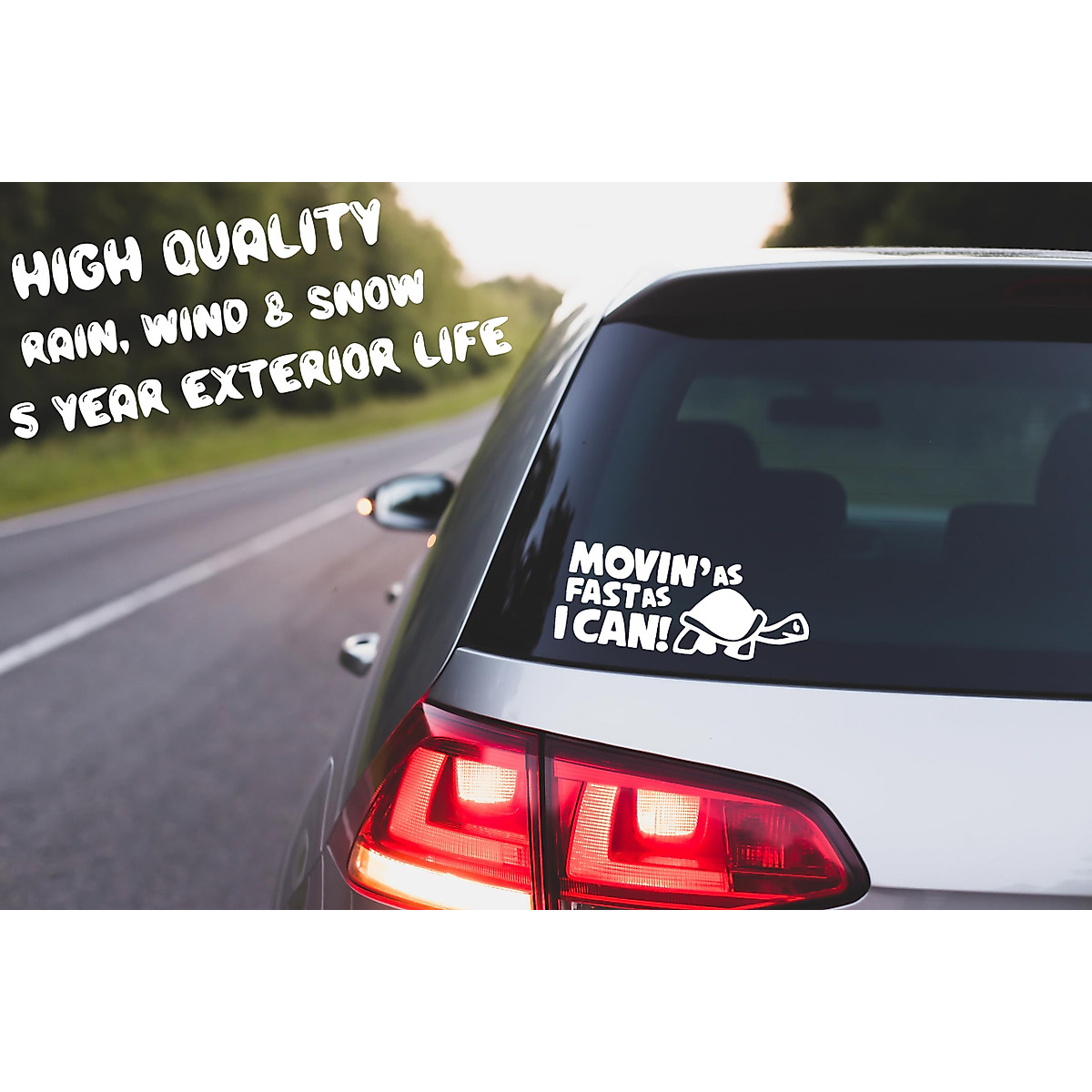 Novelty Movin As Fast As I Can Funny Car Stickers - Van Stickers - Campervan Decals - New Driver Sticker - Bumper Stickers - Funny Car Accessories (Blue)