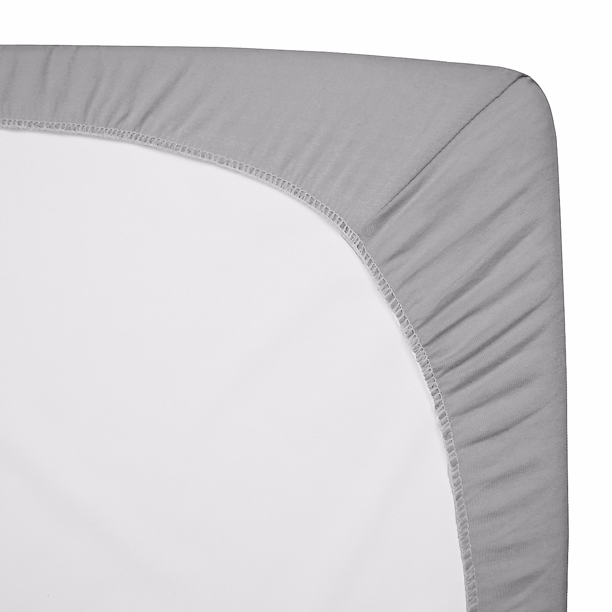 American Baby Company 100% Natural Supreme Cotton Jersey Knit Fitted Portable/Mini-Crib Sheet, Gray, Soft Breathable, for Boys and Girls
