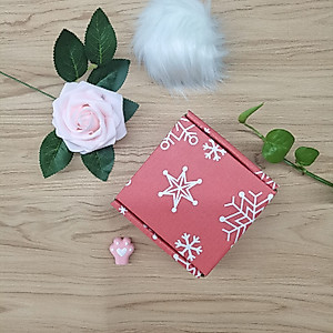 Green Recyclable Cardboard Small Gift Mailer Boxes for Shipping Packaging Craft Gifts Giving Products (Red and White, 4 x 4 x 2 Inch)