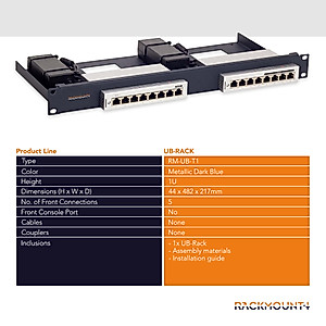 R RACKMOUNT·IT | RM-UB-T1 | Rack Mounting Kit for Ubiquiti UniFi Switch 8 & 8-60W