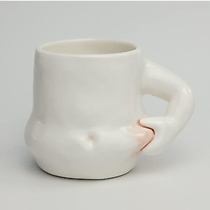 YINHEMEOW Fat Belly Mug 10 OZ Cute Ceramic Mug Original Handmade Coffee Mug With Hand Handle