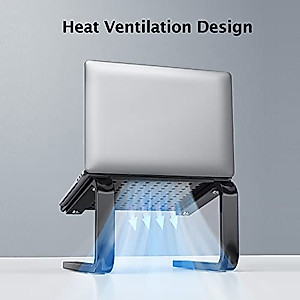 BESTERGO Laptop Stand, Laptop Riser for Desk, Ergonomic Computer Stand Holder for Laptop Compatible with MacBook Air Pro, Dell, Lenovo, HP and All 10-15.6" Laptops, Black