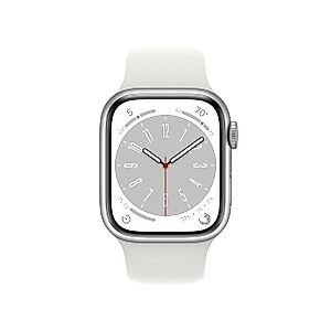 Apple Watch Series 8 [GPS + Cellular, 41mm] - Silver Aluminum Case with White Sport Band, S/M (Renewed)
