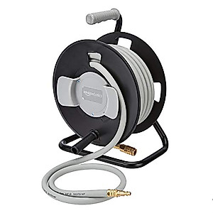 Amazon Basics Air Hose Reel with Hybrid Air Hose - 3/8-Inch by 50-Feet, 300 PSI