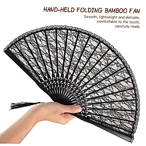 Dance Fans Hand Fan Foldable Sequin Folding Fans Silk Fans Chinese Folding Fan Tassel Fan Spanish Hand Fans Retro Folding Floral Hand Fans Lace Victoria Miss
