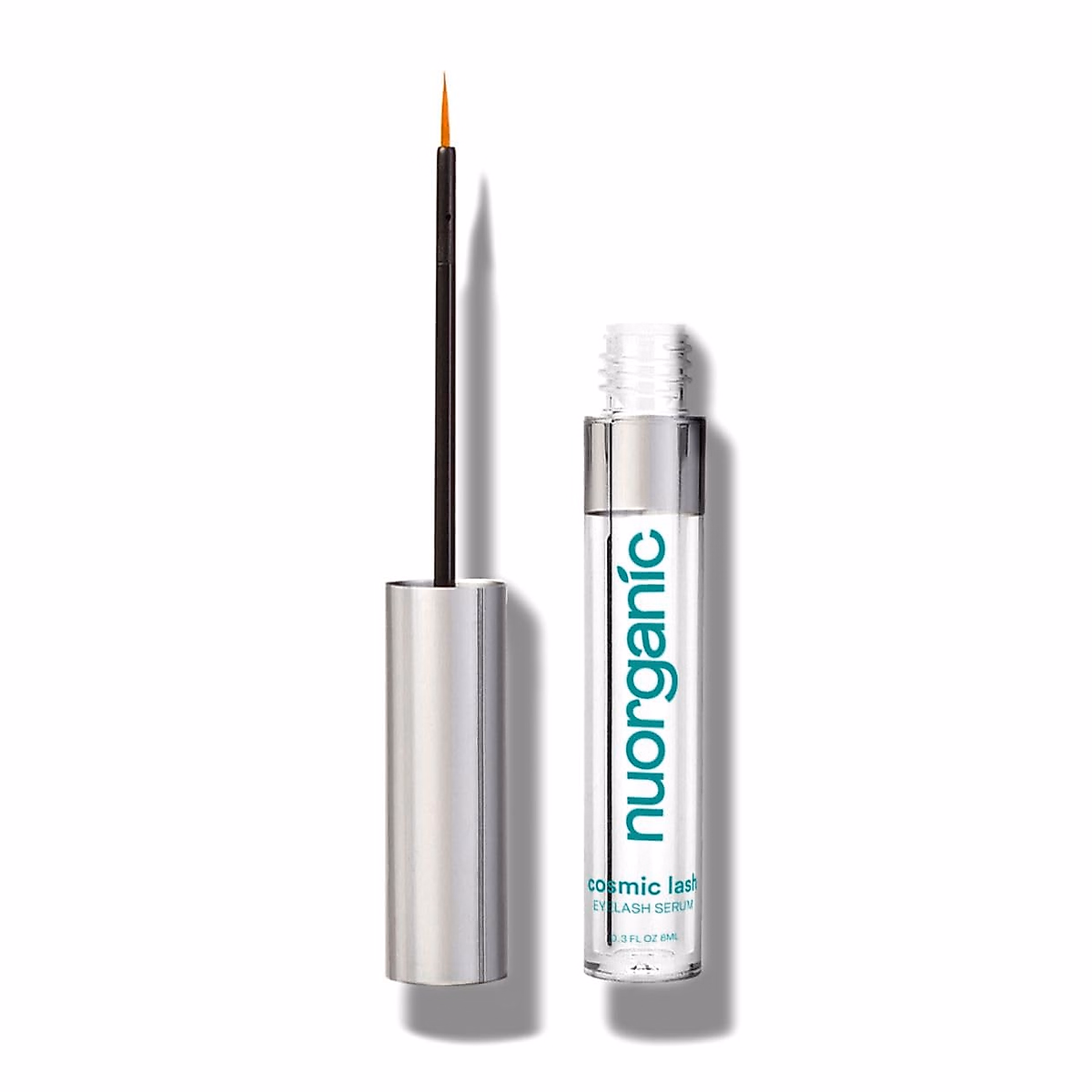 nuorganic Lash Growth Serum - Thicker + Longer + Stronger Eye Lashes in 30 Days - Natural + Vegan + Cruelty Free - As Seen on Tiktok! Extra Large Bottle + 3 Month Supply - 0.3 fl Oz / 8ml