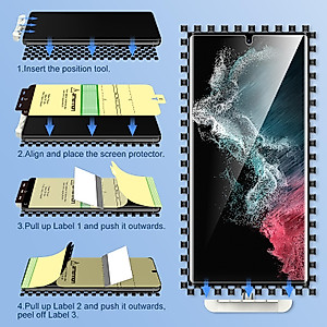 LK 2 Pack for Samsung Galaxy S22 Ultra Screen Protector [Not Glass] Anti-Spy, Anti-Scratch, Full Coverage, Privacy Flexible TPU Film for Galaxy S22 Ultra, HD Ultra-Thin, Case Friendly