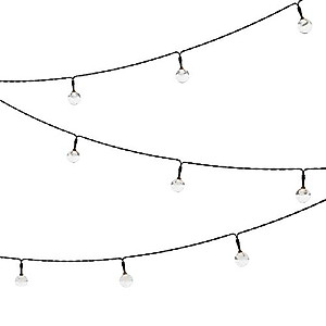 Pure Garden 50-LG1087 Outdoor Sting Solar Powered Round Globe Hanging Warm White Lights for Patio, Backyard, Garden, Events, Brown/A