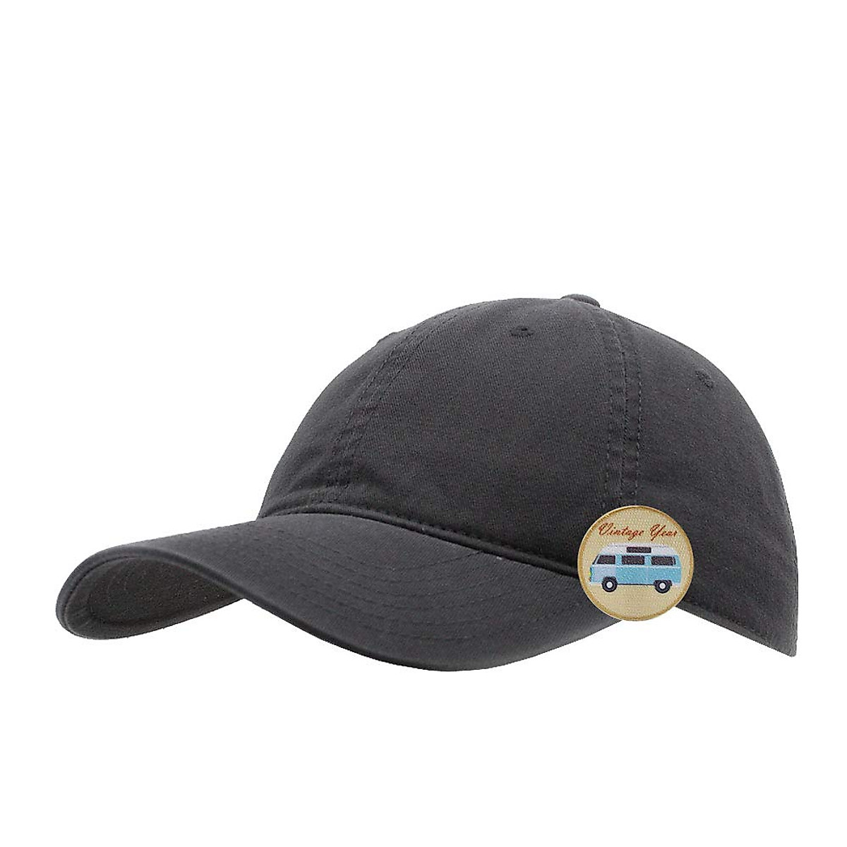 Classic Washed Cotton Twill Low Profile Adjustable Baseball Cap (Charcoal Gray B)