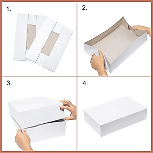 Mcfleet 16 Pack Large Gift Boxes with Lids 17x11x4 Inches Extra Deep Shirt Boxes Clothes Robe Sweater Box for Christmas Presents, Holidays, Birthday Gift Wrapping White