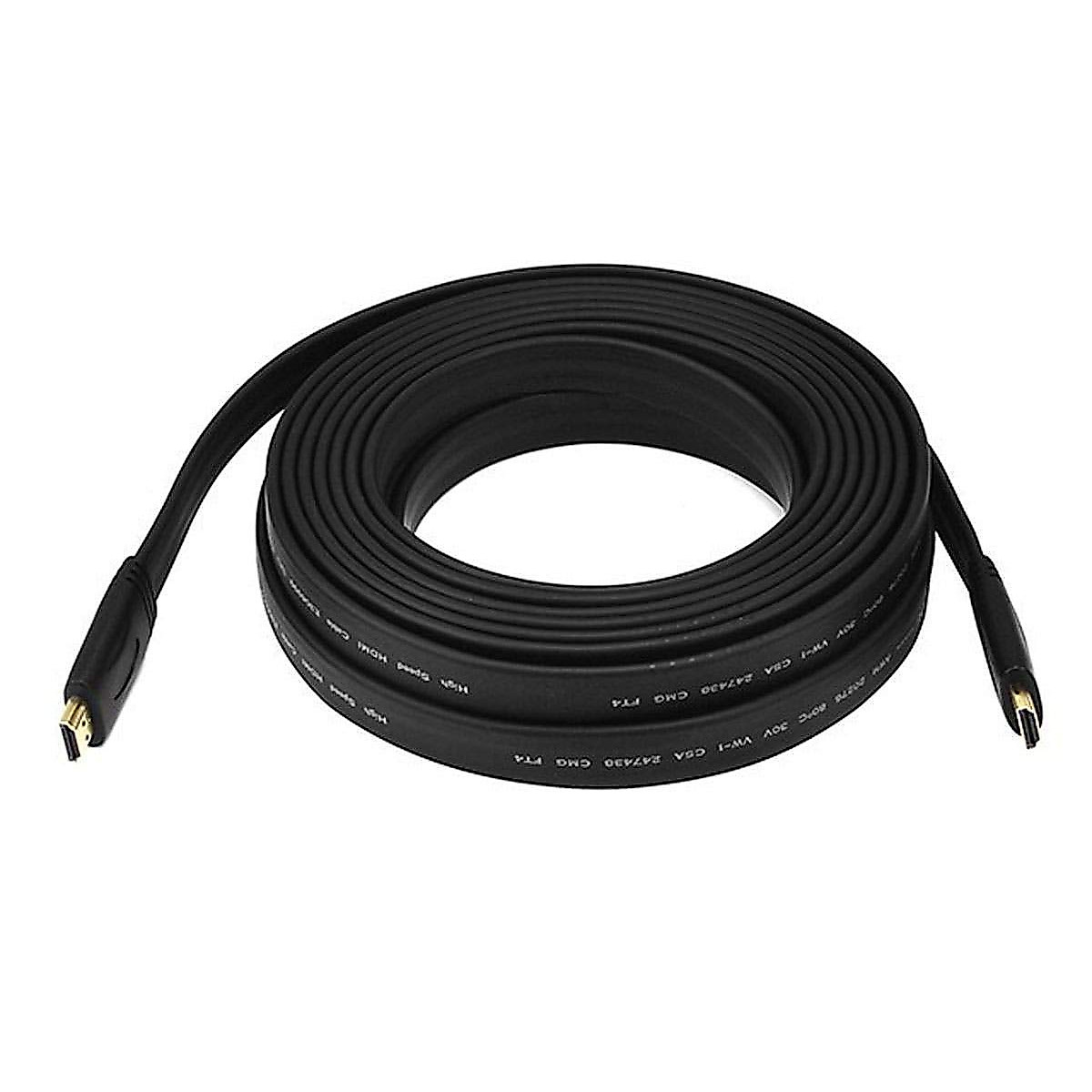 Monoprice Commercial Series Flat High Speed HDMI Cable, 4K @ 24Hz, 10.2Gbps, 24AWG, CL2, 3ft, Black