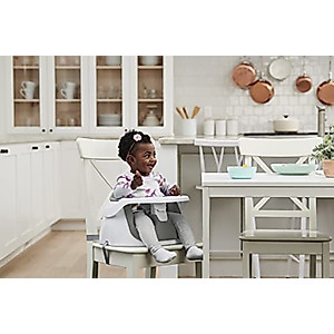 Regalo 2-in-1 Booster Seat and Grow with Me Floor Seat with Removable Feeding Tray, Indoor and Outdoor Activity Chair, Gray