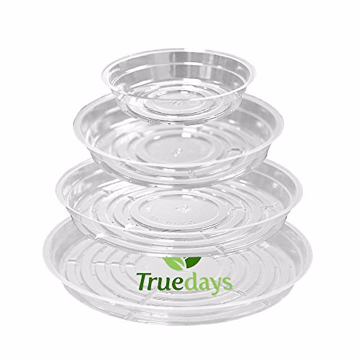 TRUEDAYS 20 Pack Plant Saucers (6 inch / 8inch / 10inch / 12inch) Clear Plant Saucers Flower Pot Tray Excellent for Indoor & Outdoor Plants