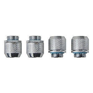 BXQINLENX Silver Chrome G1/4" to ID 3/8" OD 1/2" Soft TUBING Compression Fitting for Computer Water Cooling System Through Joint Straight Joint(4 PCS)