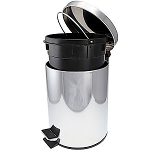 Creative Home 30 Liter Stainless Steel Step On Can with PP Lid - Round Top