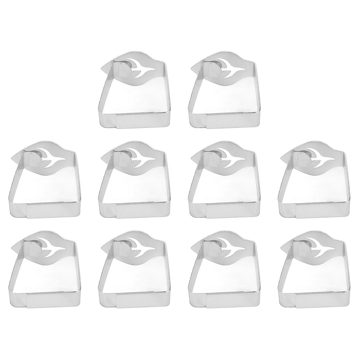 HYEIUIRA 10Pcs Tablecloth Clips Stainless Steel Leaf Style Anti Slip Multi Function Table Cloth Holders for Family Party Cafe (Silver)