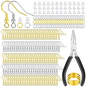 MAIBAOTA Earring Hooks for Jewelry Making, 602 Pcs Earring Making Supplies, 925 Silver and Gold Plated Earring Making Kit, Earring Findings, Jump Ring, Earring Back, DIY Jewelry Making