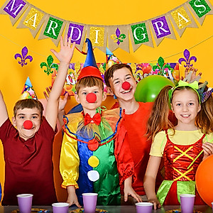 Whaline Mardi Grads Banner 2Pcs Glitter Purple Yellow Green Burlap Banner Masquerade Mask Paper Banner Pre-Assembled Bunting Garland for Masquerade Party Supplies Home Hanging Decor Photo Props