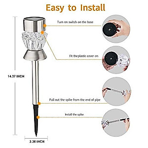 SUNNYPARK Solar Pathway Lights Outdoor, 6 Pack Solar Garden Lights, Color Changing LED Landscape Stake Outdoor Solar Lights for Walkway, Pathway