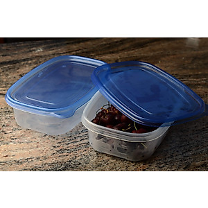 EcoQuality [6 PACK] 64oz Rectangular Oblong Plastic Reusable Storage Containers with Snap On Lids - Airtight Stackable Reusable Plastic Food Storage, Leak-Proof, Meal Prep, Lunch, Togo, BPA-Free