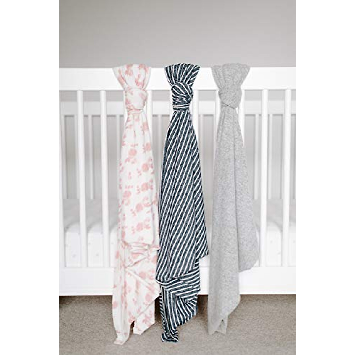 aden + anais Snuggle Knit Baby Swaddle Blanket for Newborn Girl and Boy, Versatile Stroller Cover, Burp Cloth, Nursing Shield, 47 x 47 Inch, Heather Grey