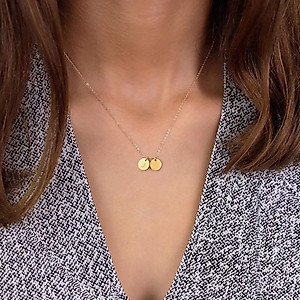 EXEINCITE Initial Necklaces for Women, 14K Gold Plated Dainty Letter C Initial J Pendant Necklace Jewelry Gifts for Women, Mothers Day Valentines Couples Gifts for Her Birthday