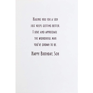 Greeting Card Having You For A Son Just Keeps Getting Better - I Love and Appreciate The Wonderful Man You've Grown To Be - Happy Birthday to Adult Son Black African American