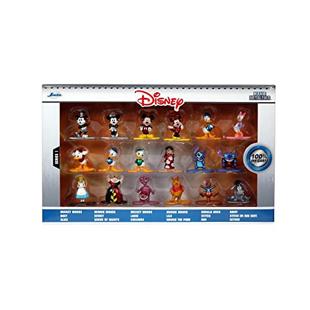 Jada Toys Disney 1.65" 18-Pack Series 1 Die-cast Collectible Figures, Toys for Kids and Adults (33201)
