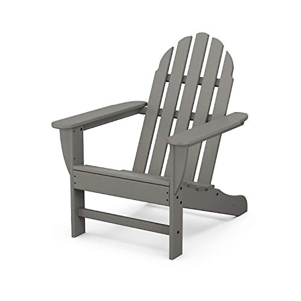 POLYWOOD PWS417-1-GY Classic 3-Piece Chair Side Table Adirondack Seating Set, Slate Grey