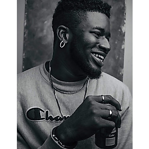 Ofeiyaa 7 Pairs Magnetic Stud Earring Stainless Steel CZ Clip On Earring Non- Piercing Huggie Chain Pendant Earring Feather Hinged Hoop Earrings Set For Women Men Silver Tone.