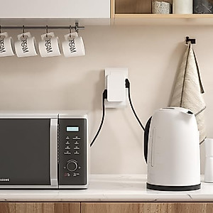 Plug in Outlet Extender,6 Grounded Outlet to The Side,Wall tap Side Access Adapter,Electrical Wall Plug,UL Listed,2 Pack