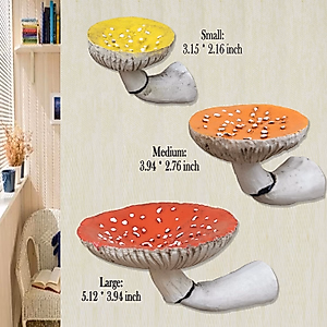 3 Pcs Mushroom Wall Floating Cute Cottage Core Shelf Whimsical Room Decor Wall Mounted Hanging Shelves for Bedroom Living Room Bathroom Kitchen,Unique Mushroom Gifts for Girls and Boys,Mixed Sizes