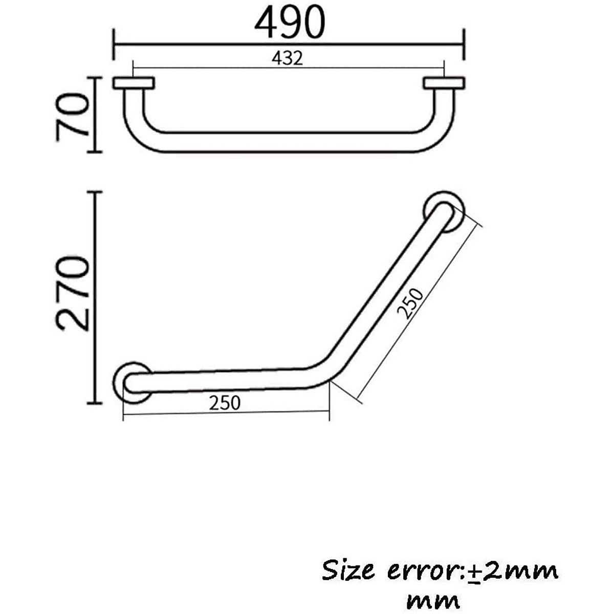 HongLianRiven Bath Handle Towel Rail Shower Grab Bar,Elderly Disabled Pregnant Women,Safety Non-Slip Accessible Bathroom Handrails, Bathtub, Toilet, Kitchen