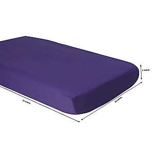 Bacati Solid Purple Fitted Crib Sheet 28" x 52", Soft Breathable Girls 100% Cotton Percale Sheet, Purple, for Girls, Fits US Standard Crib and Toddler Bed mattresses