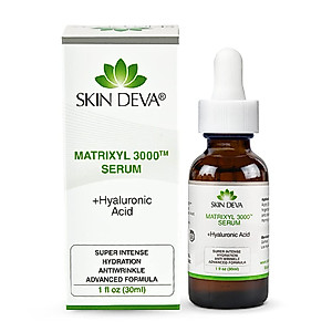 SKIN DEVA 1 fl oz Matrixyl 3000 with Hyaluronic Acid Serum Peptides Serum For Face Hydration with Hyaluronic Acid Stimulates Collagen Repair Mechanisms Lightweight Anti Aging Moisturizer